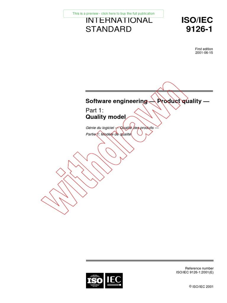 Info Isoiec9126 1 (Ed1.0) en | PDF | International Organization For ...