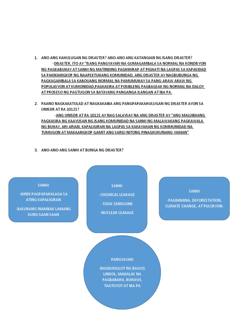 DISASTER Answer | PDF