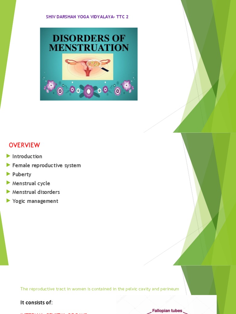 Menstrual Disorders - SDYV TTC-2 | Download Free PDF | Menstrual Cycle | Premenstrual Syndrome