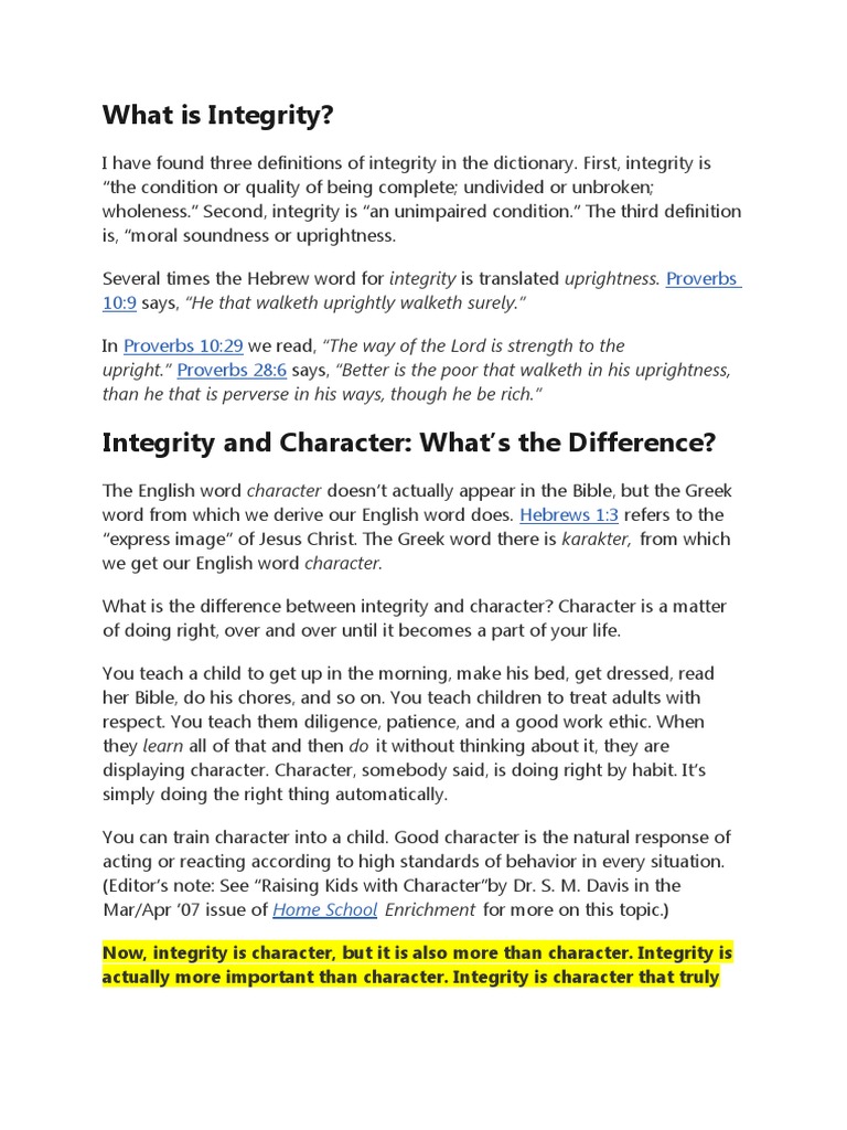 What Is Integrity | PDF