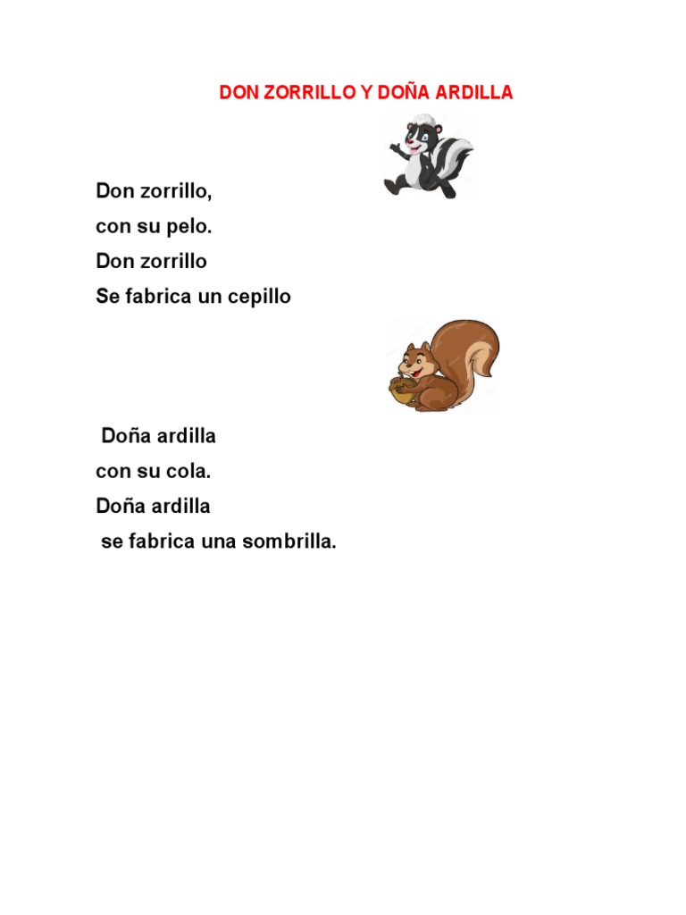 Don Zorrillo y Doña Ardilla | PDF