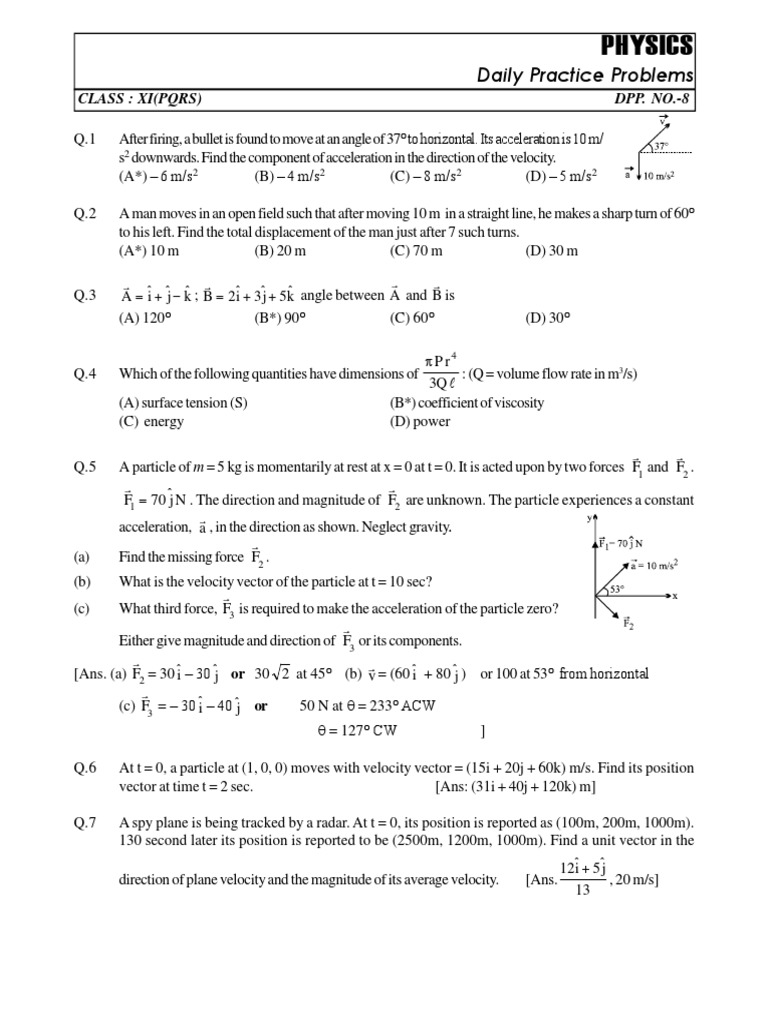 Physics Daily Practice Problems XI | PDF