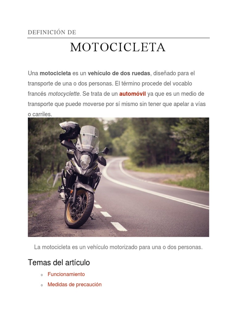 Definición de Moto | PDF