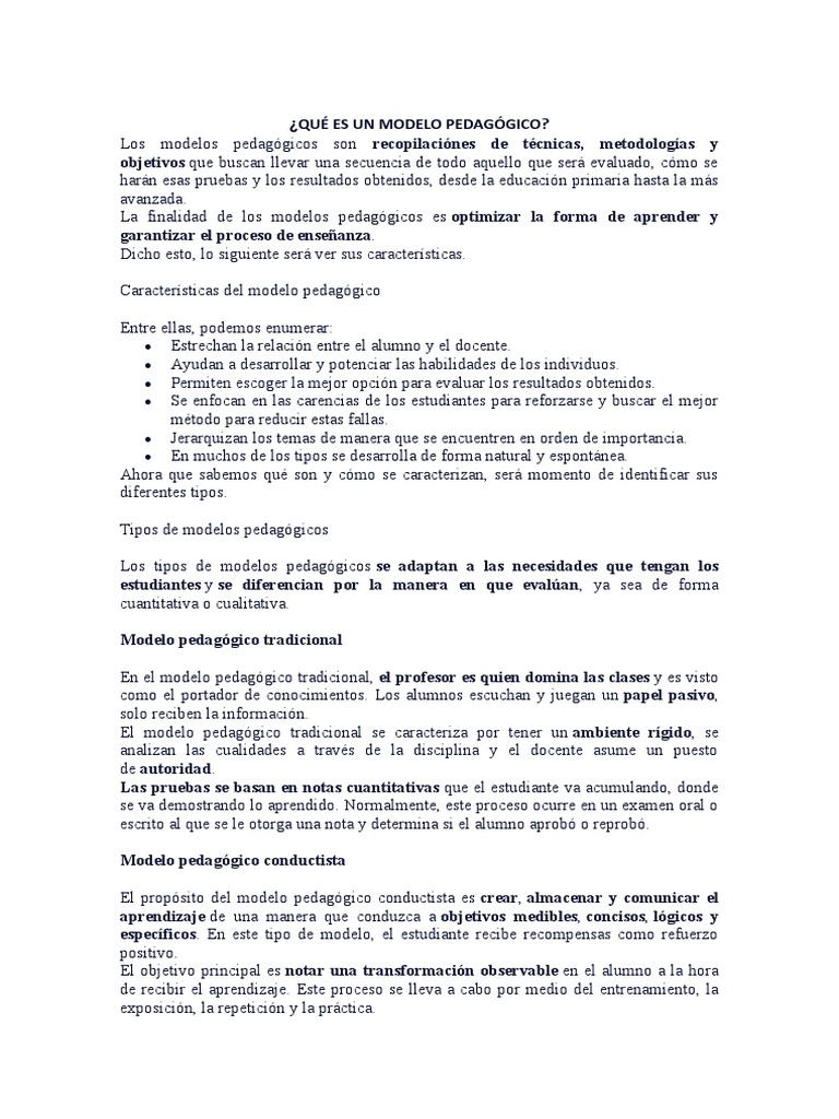 Modelo Pedagógico Tradicional: Definición y Críticas | PDF ...
