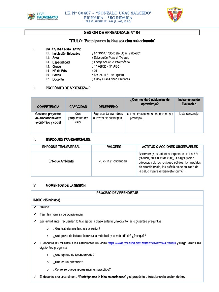 Sesion 04 - Eda 4 - Ept | PDF | Aprendizaje