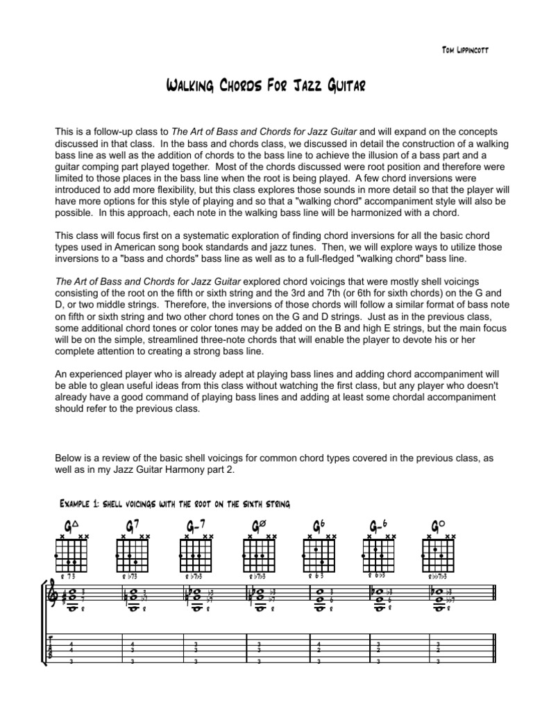 Walking-Chords-for-Jazz-Guitar | PDF | Chord (Music) | Double Bass