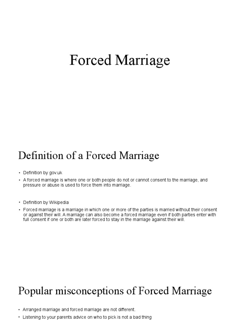 Presentation on Forced Marriage | PDF | Marriage | Restraining Order