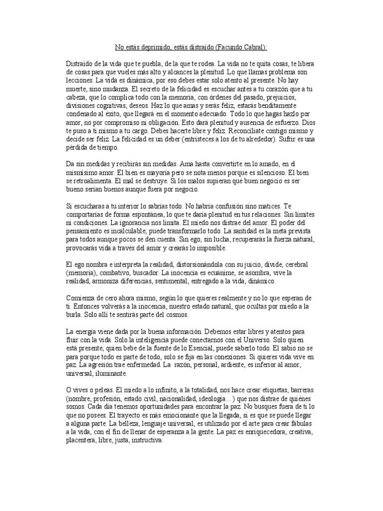 No Estas Deprimido Estas Distraido | PDF | Amor