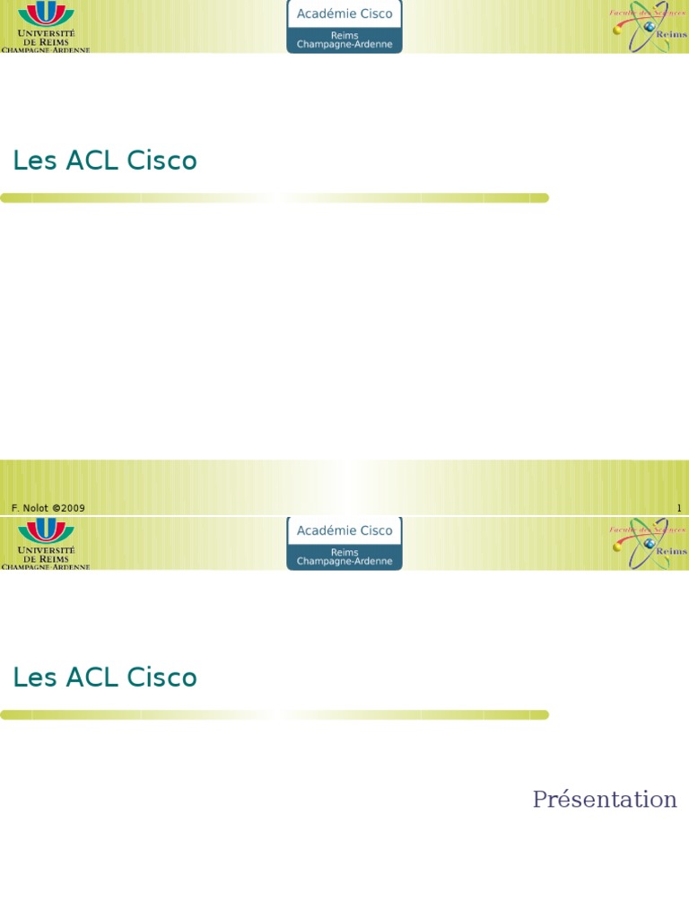 LesACL Cisco Ujhyg | PDF | Protocoles Internet | Adresse IP