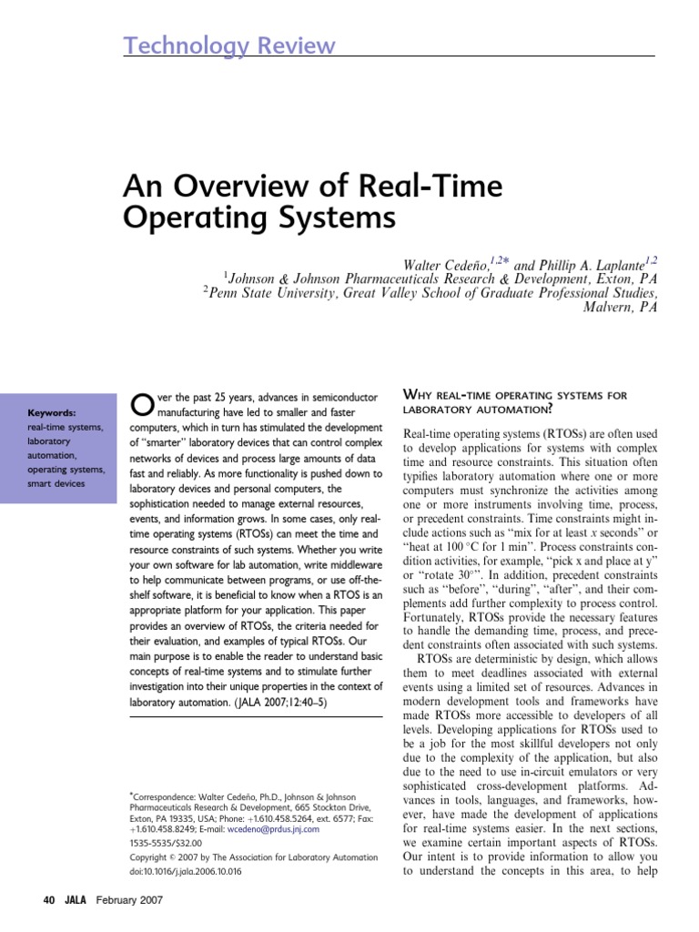 Overview of RTS Philip Laplante | PDF | Scheduling (Computing ... Overview of RTS Philip Laplante | PDF | Scheduling (Computing ...
