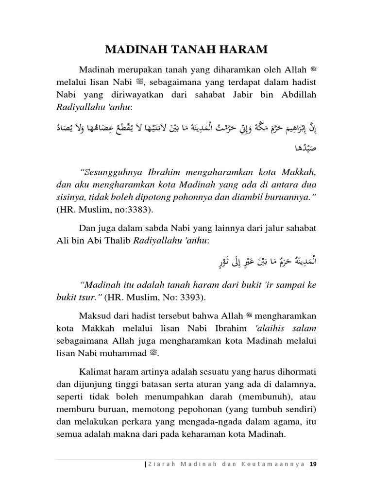 Makna dan Batasan Tanah Haram Madinah | PDF