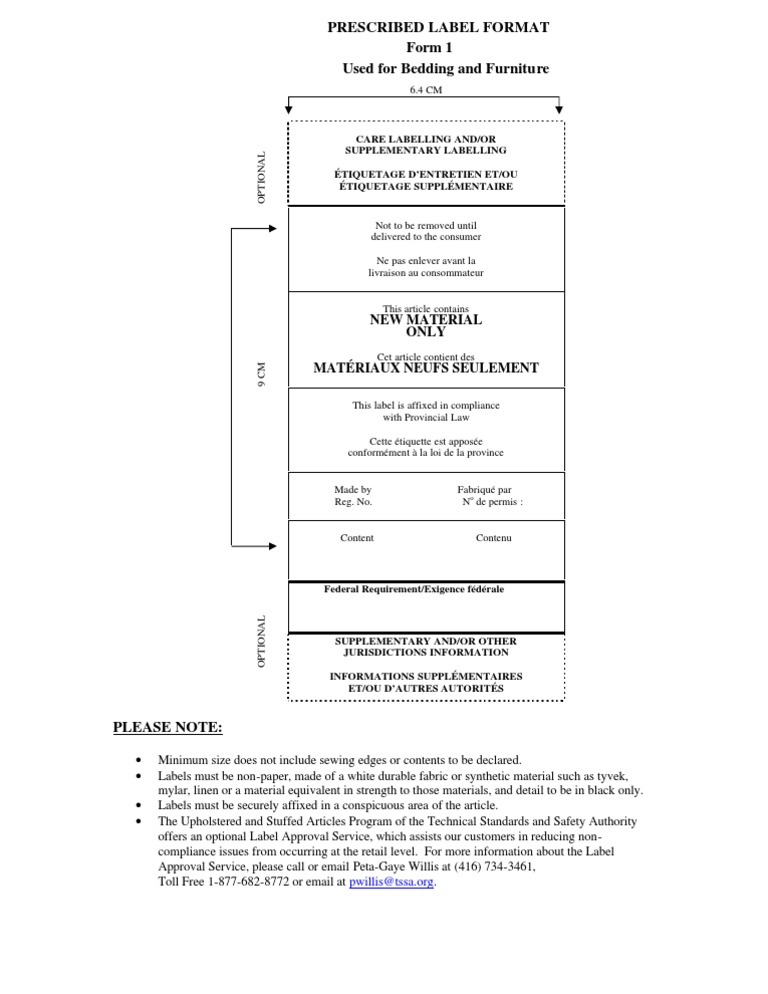 Prescribed TSSA Label | PDF