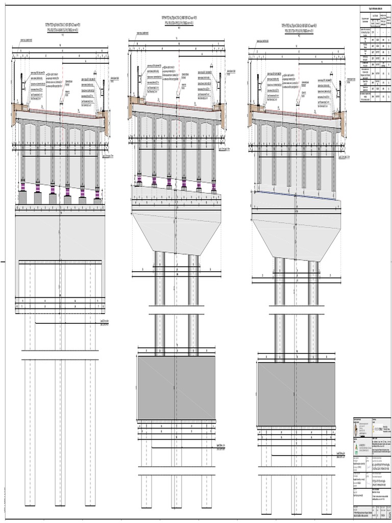 Poprecni Preseci Nad Krajnjim I Srednjim Stubovima - Most 1+475,15 | PDF