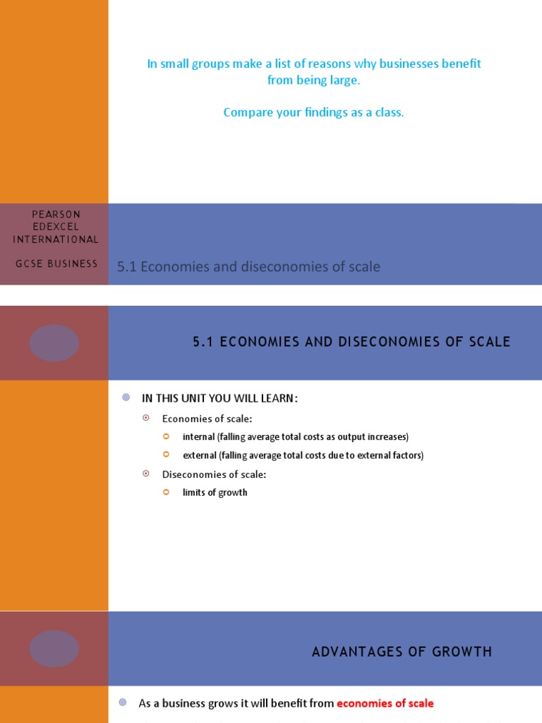 5.1 Economies and Diseconomies of Scale | PDF