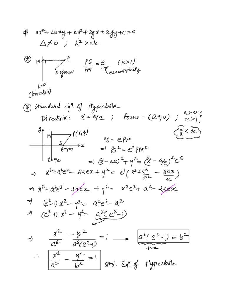 Hyperbola Notes | PDF