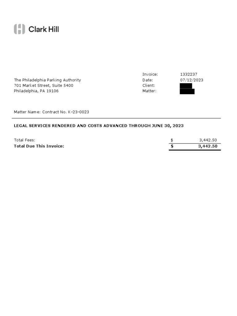 Clark Hill Invoices | PDF