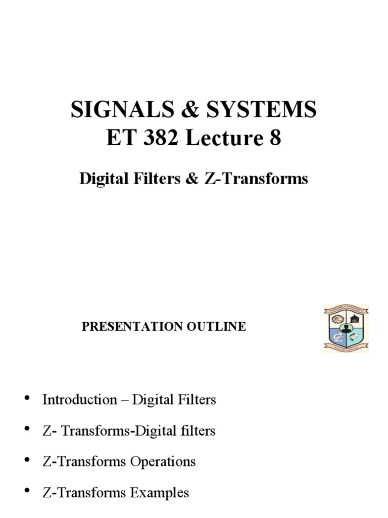 Digital Filters & Z - Transforms | PDF
