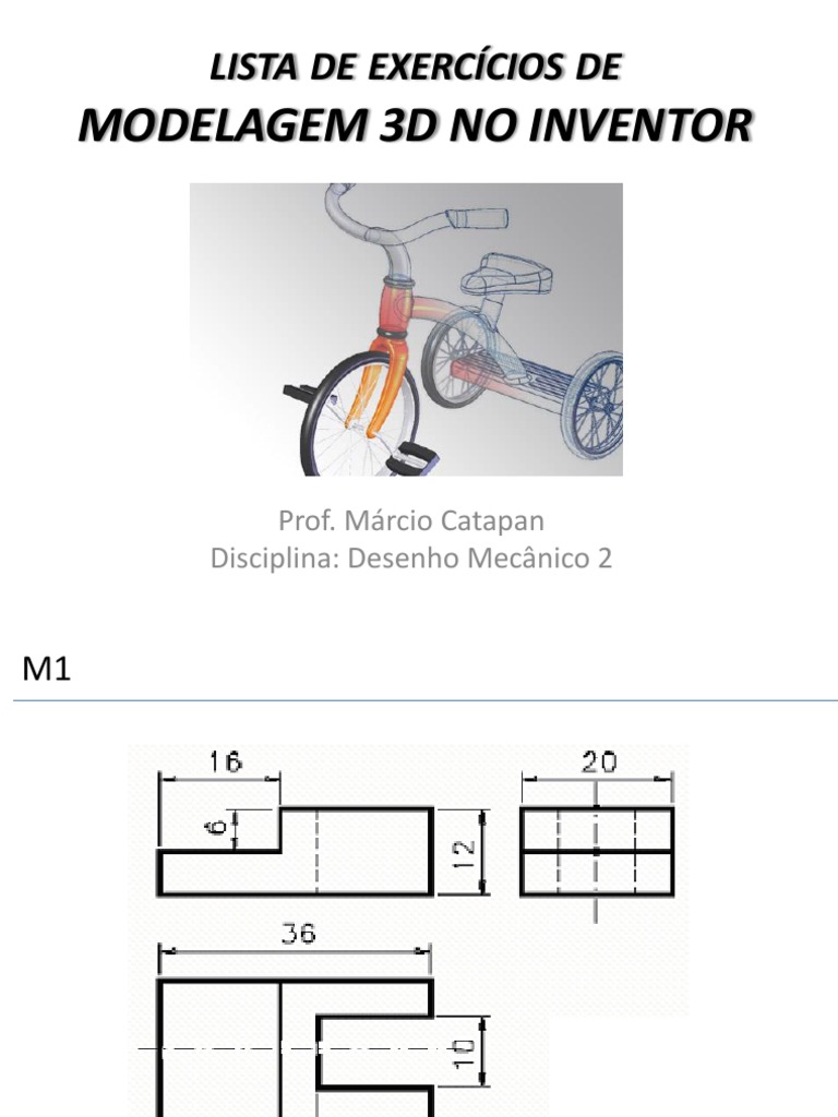 Exercícios de Modelagem 3D no Inventor | PDF