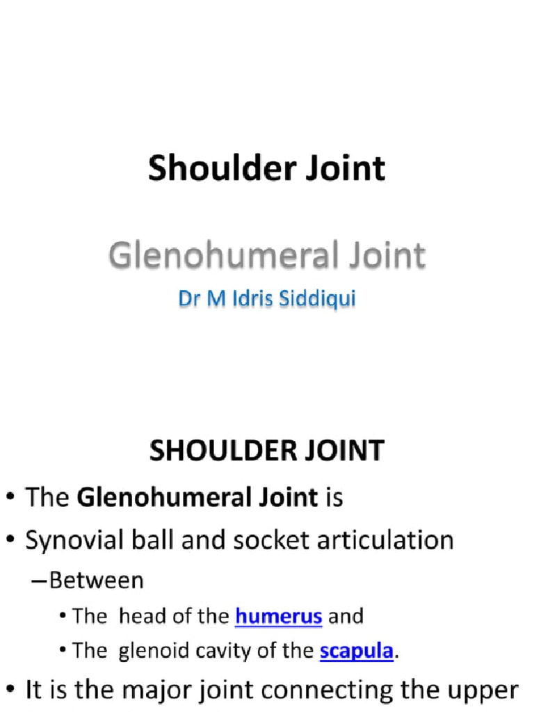 Shoulder Joint | PDF