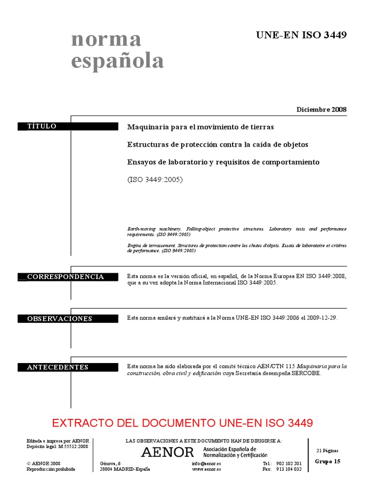 (Ex) Une-En Iso 3449 2008 | PDF | Estandarización | Tornillo