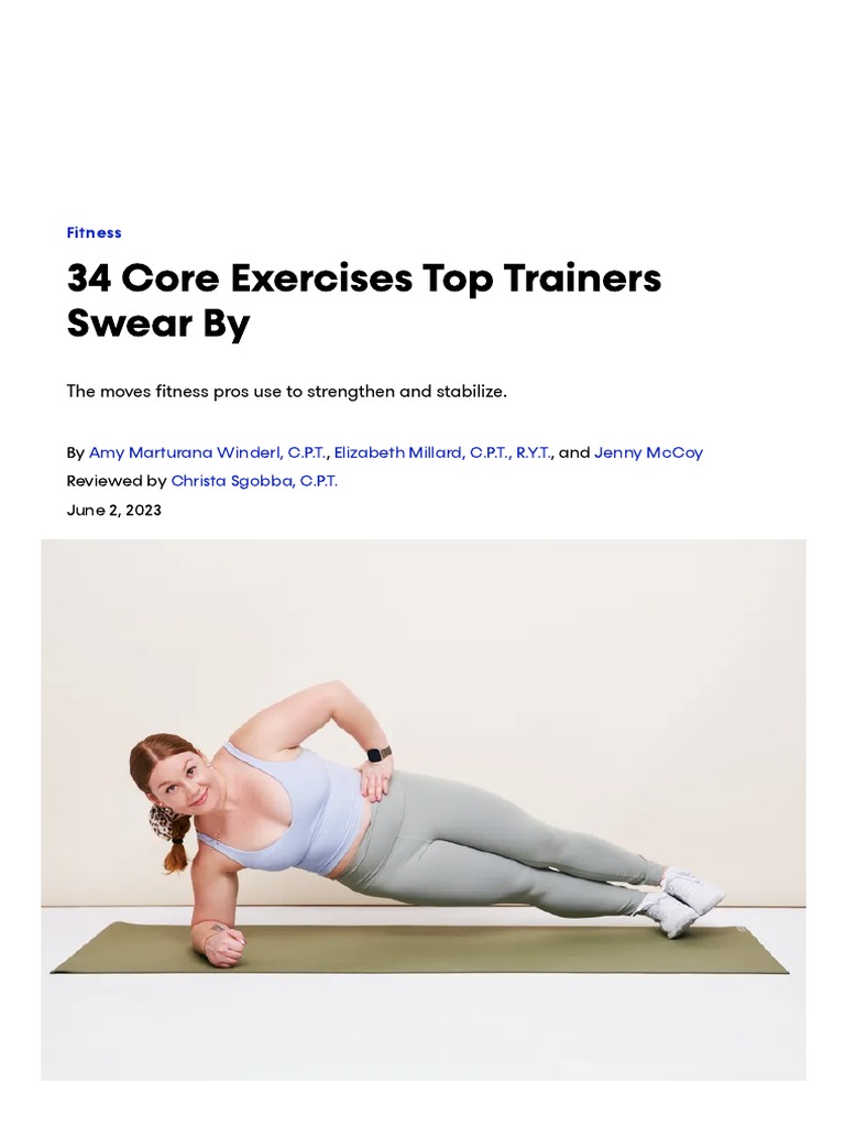 34 Core Exercises Top Trainers Swear by To Work Ev | PDF | Anatomical ...