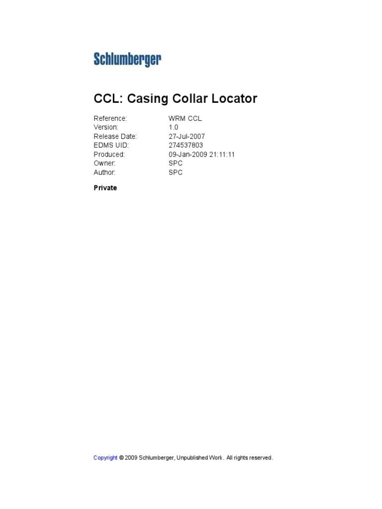 CCL: Casing Collar Locator | PDF