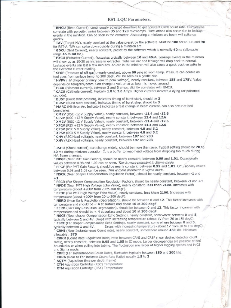 RST Parameters LQC | PDF