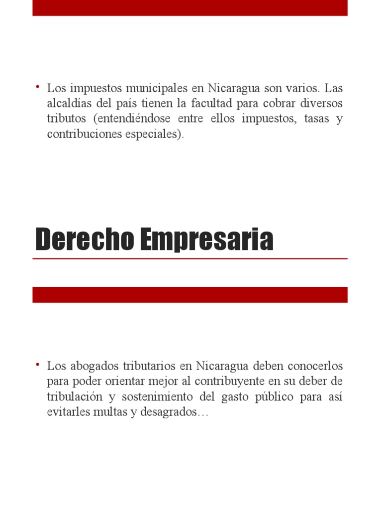 Derecho Empresarial Uam Nic | PDF | Impuestos | Nicaragua