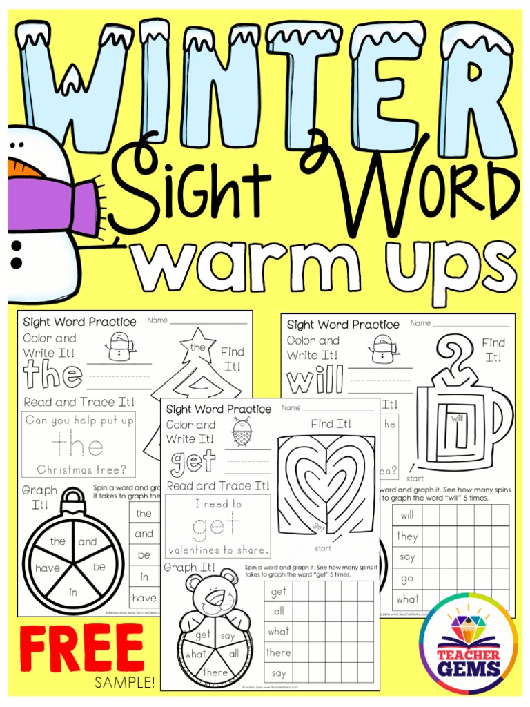 WinterSightWordsFreebie 1 | PDF