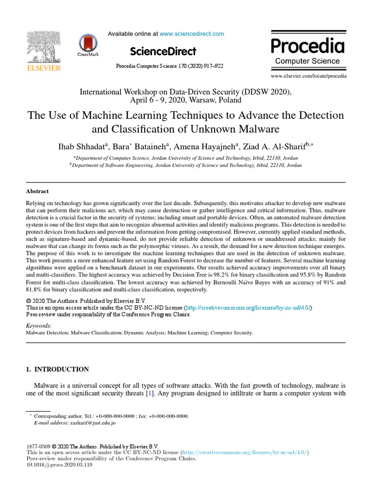 The Use of Machine Learning Techniques To Advance The Detection and ...