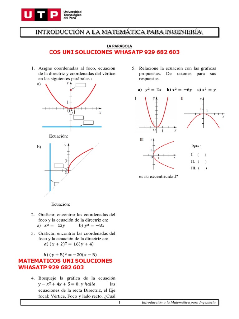 4 S02.s2 - Resolver Ejercicios PARABOLA | PDF | Geometría Elemental | Geometría