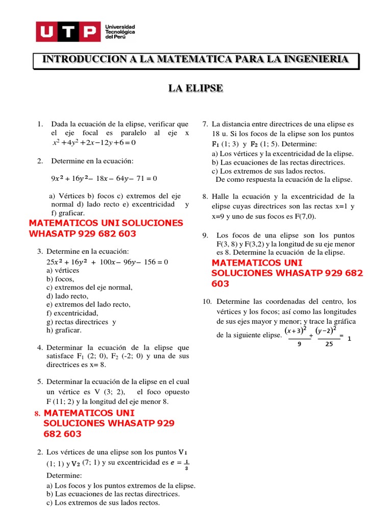 5 S03.s1 - Resolver Ejercicios ELIPSE | PDF