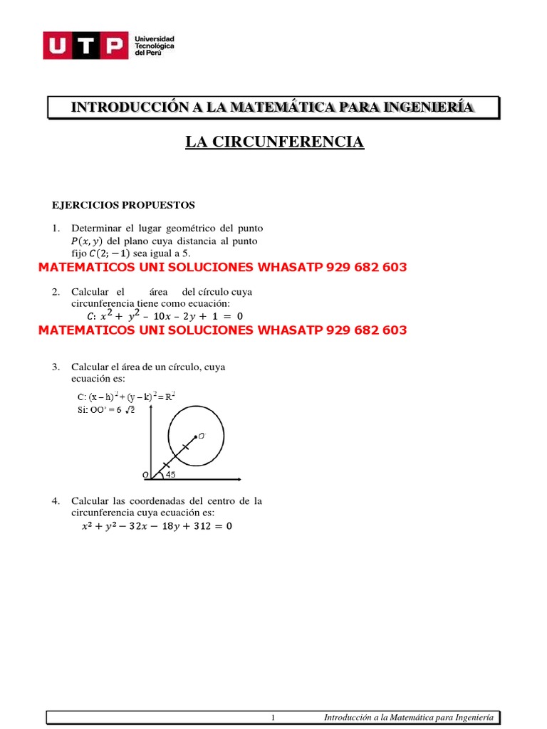3 s02.s1 - Resolver Ejercicios Circunferencia I | PDF