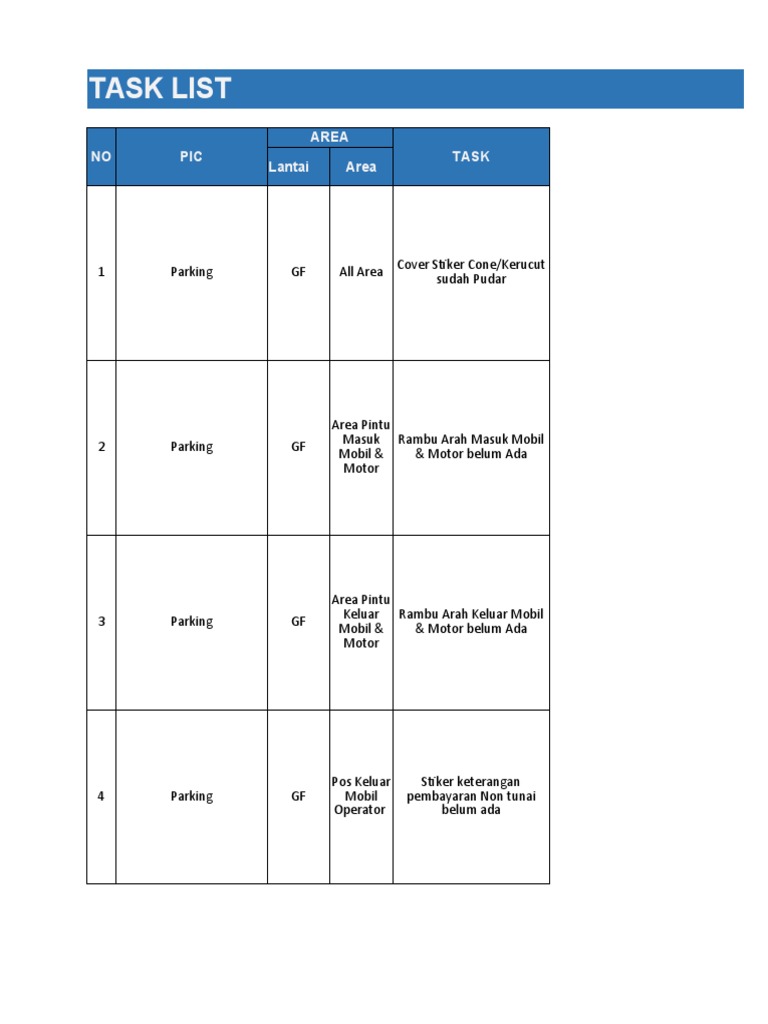 Task List - The Vida - 2022 Bef-Aft 261222 | PDF