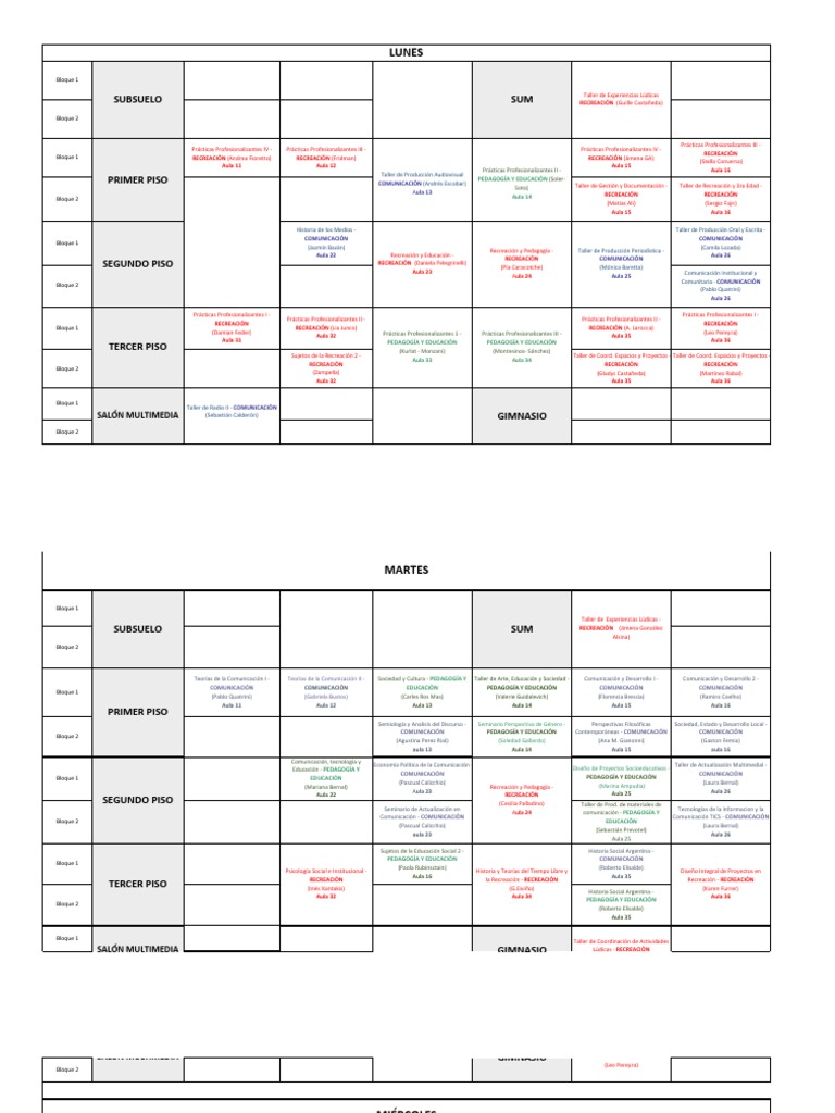 Dias_y_Aulas_-_2C_2023 | PDF