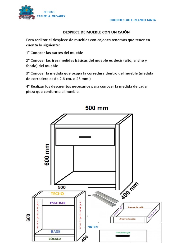 13 Despiece de Un Mueble Con Cajón | PDF