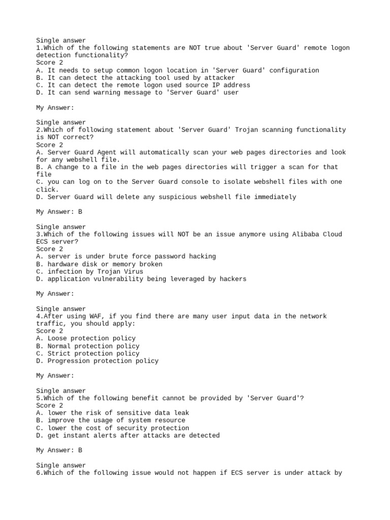 Exam - Cloud Security ACA | PDF