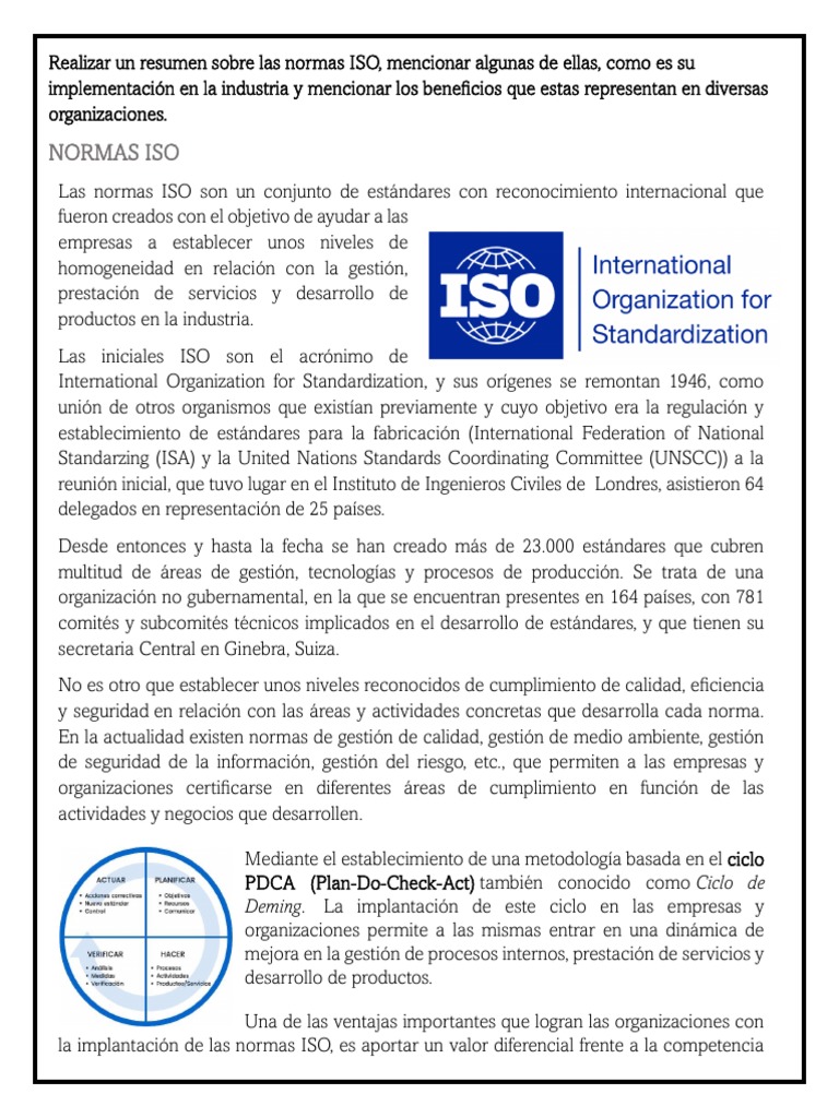 Normas Iso | PDF | Calidad (comercial) | Business