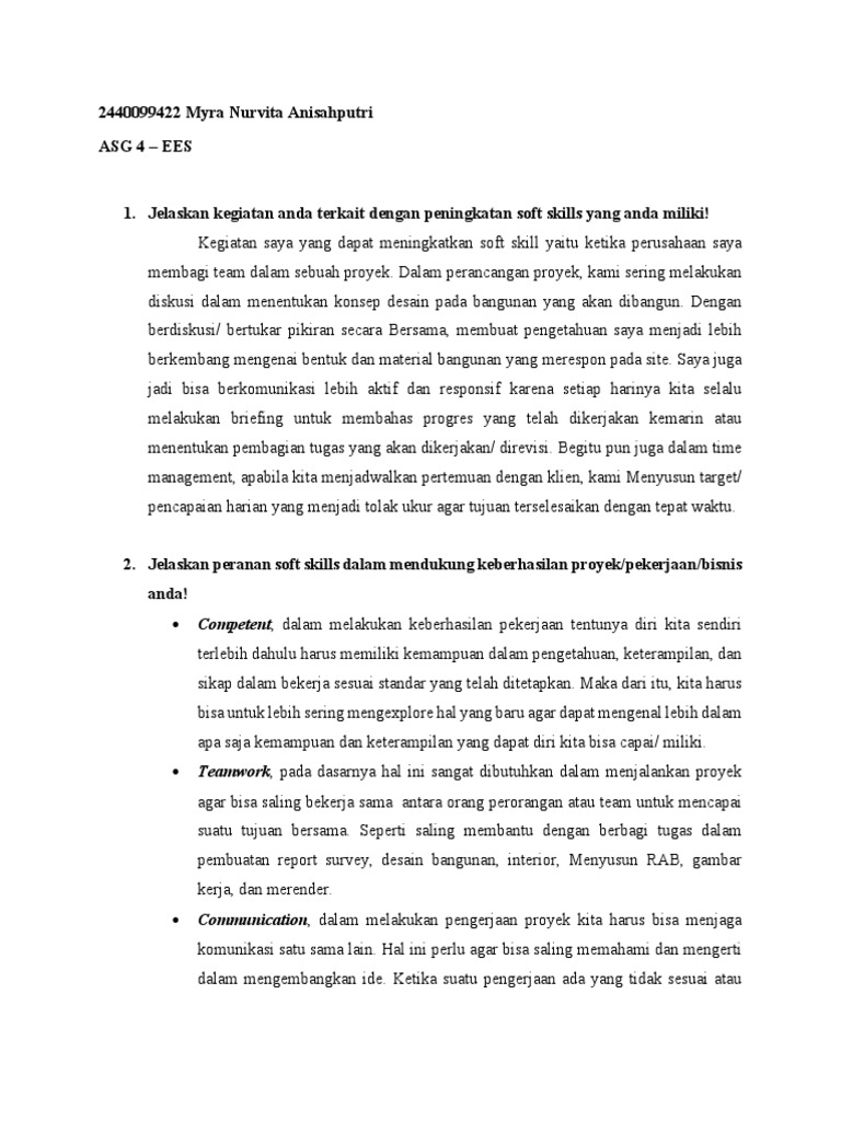 2440099422 Myra Nurvita -ASSIGNMENT BULAN 4-EES-IN | PDF