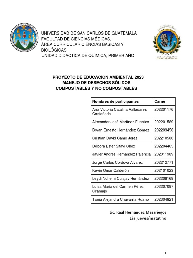 Proyecto Educativo Ambiental 2023 | PDF | Residuos | Vertedero