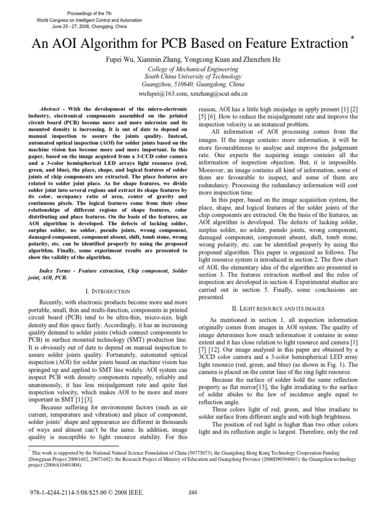An AOI Algorithm For PCB Based On Feature Extraction | PDF An AOI Algorithm For PCB Based On Feature Extraction | PDF