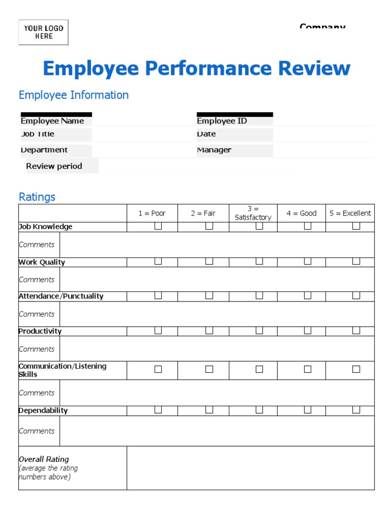 Employee-Performance-Review-Template-Pdf New Ass 26 | PDF