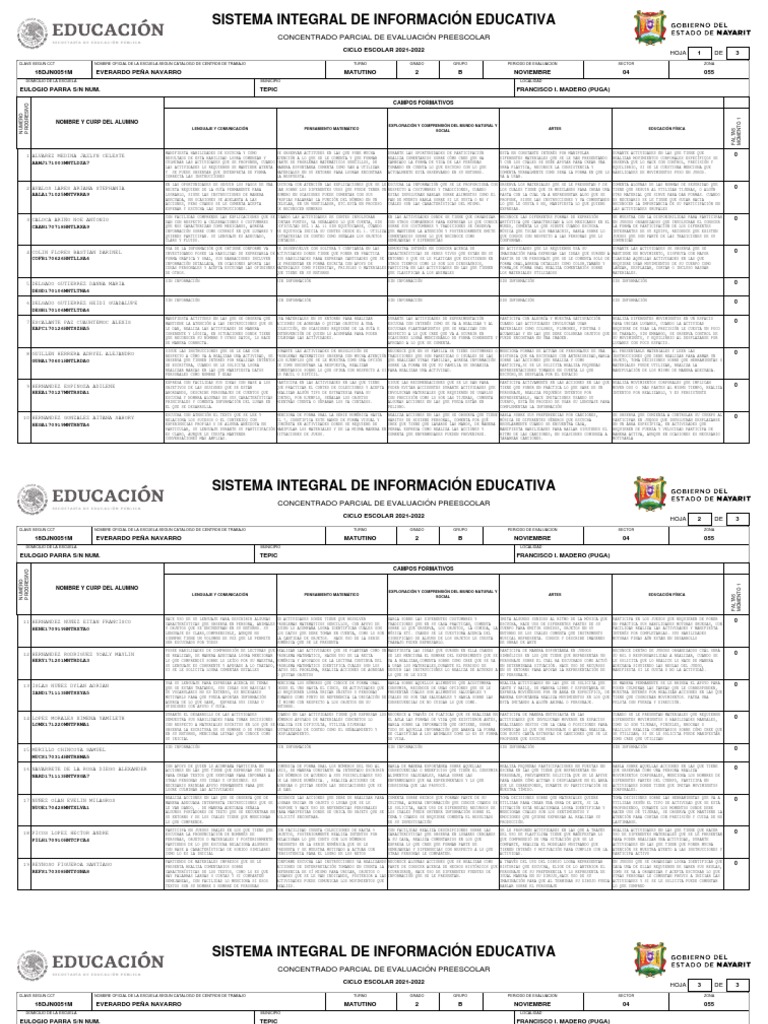 Sistema Integral de Información Educativa | PDF | Educación de la ...