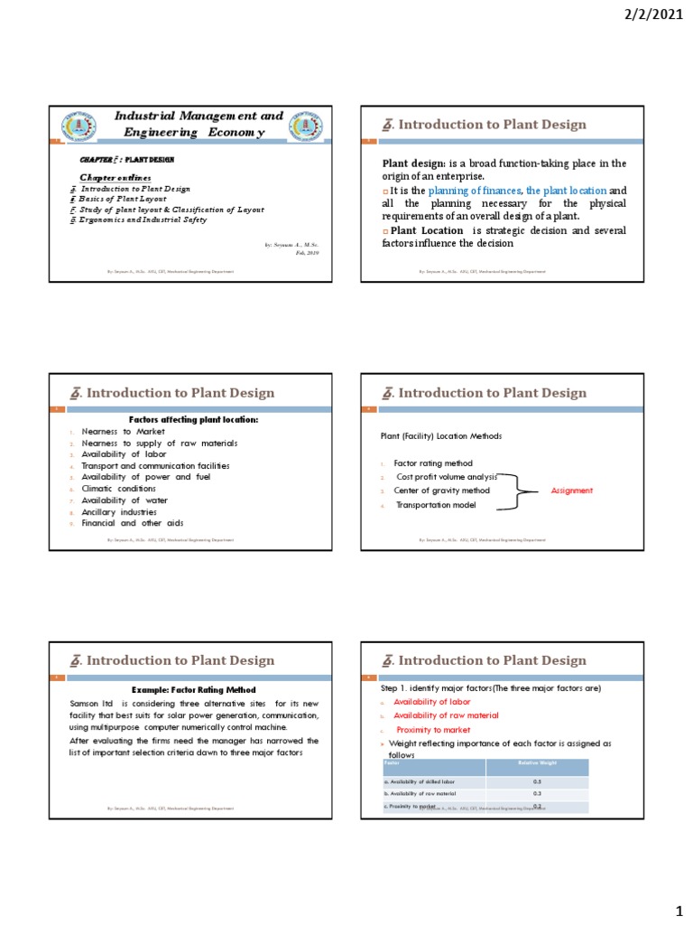 IM & EE CH 3 Plant Design | PDF | Human Factors And Ergonomics