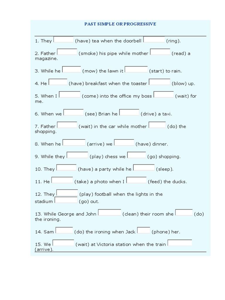 Past Simple or Progressive15 | PDF