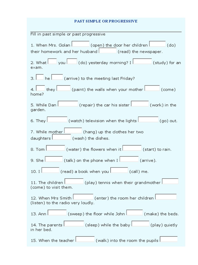 Past Simple or Progressive19 | PDF