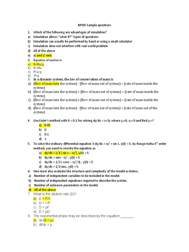 1 Bpms+sample+mcq | PDF