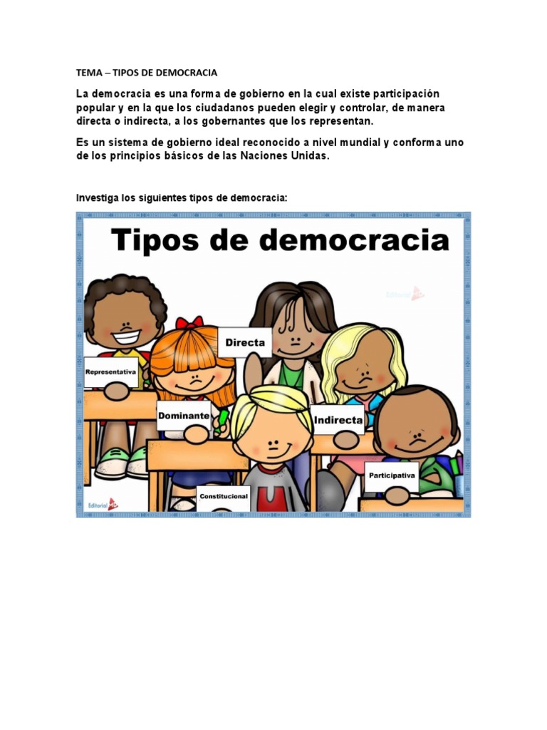 TEMA - TIPOS DE DEMOCRACIA (1) | PDF
