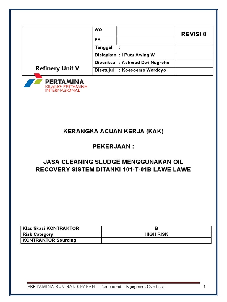 2023.01.31 Kak Jasa Cleaning Sor Tangki 101-T-01 B Lawe Lawe | PDF