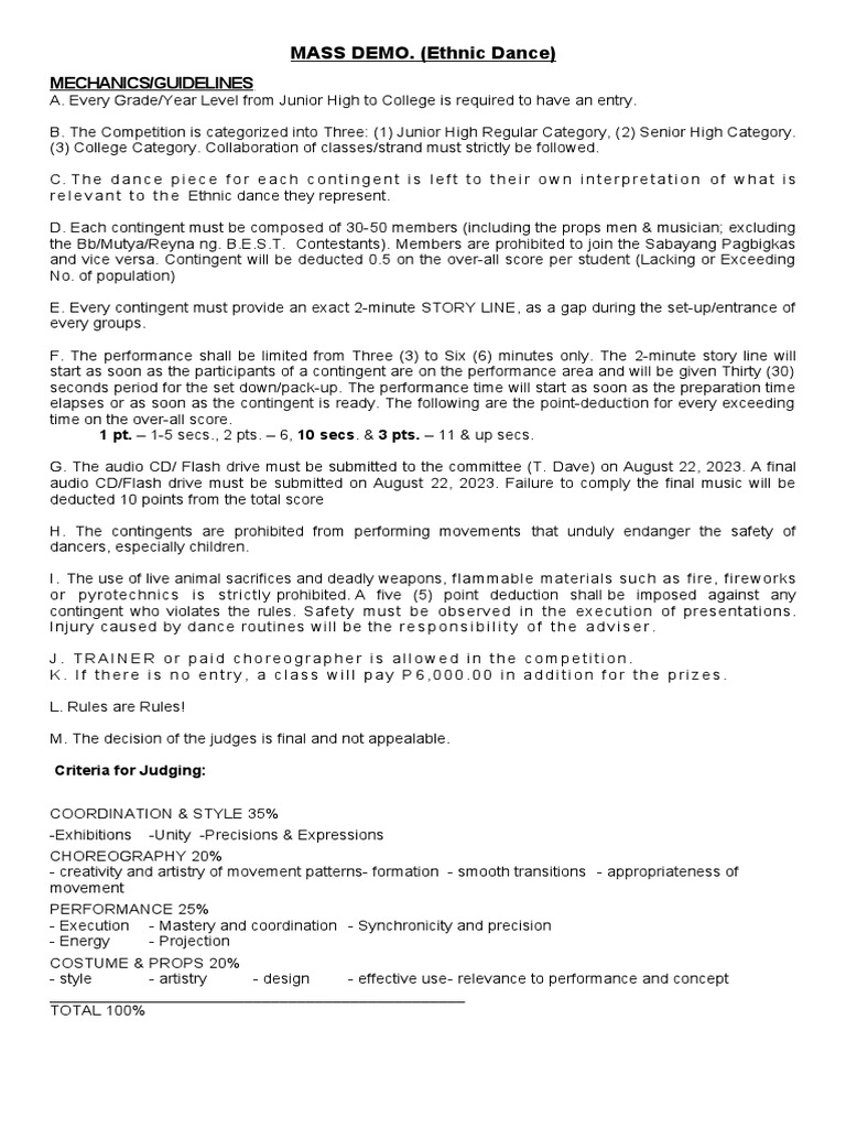 Mass Demo Mechanics | PDF | Choreography | Performing Arts